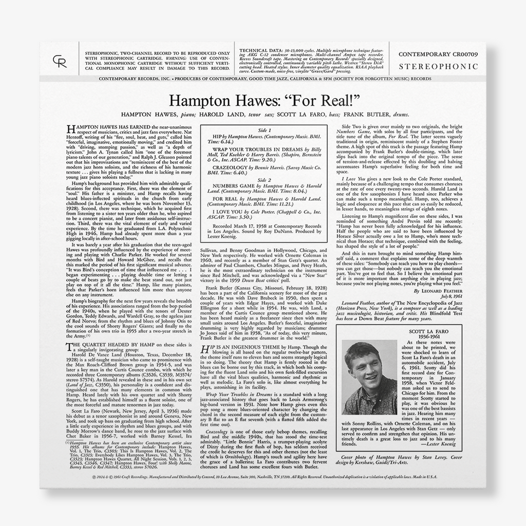 For Real! - Contemporary Records Acoustic Sounds Series (180g LP ...