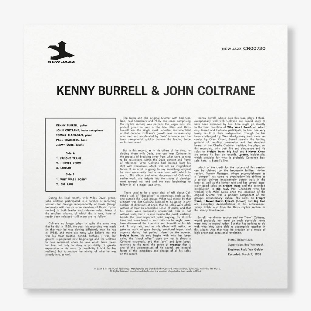 Kenny Burrell & John Coltrane (Original Jazz Classics Series) (180g LP ...
