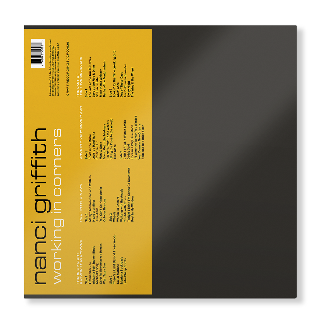 Nanci Griffith – Working in Corners 4LP Box Set - Black Vinyl – Craft ...